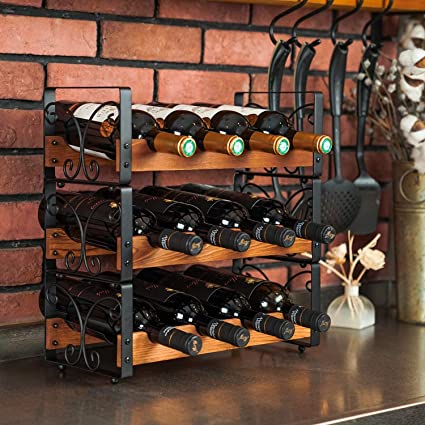 Wine Rack 96 Bottle 96 Bottle Wine Rack - 8 Tier Stackable Solid Wood ...